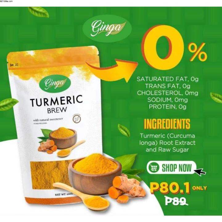 Fast shipping ♀GINGA Turmeric Brew w Natural Sweetener 100g | Lazada PH