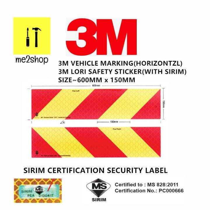 3M DIAMOND STICKER GTADE CONSPICUITY MARKING/3M LORI SAFETY STICKER SIRIM Sticker Puspakom JPJ ...