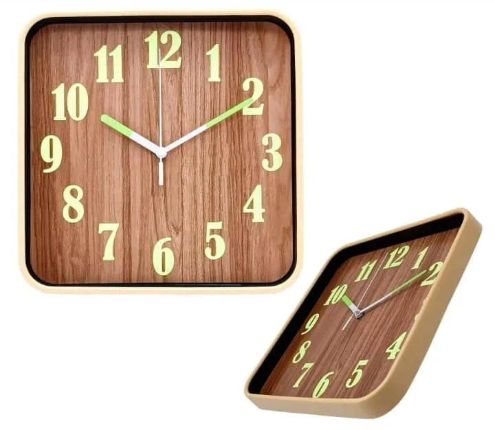 WOODEN LUMINOUS SQUARE WALL CLOCK | Lazada PH