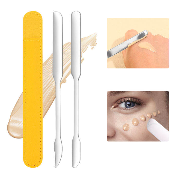 Stainless Steel Double Head Liquid Foundation Scraper Portable ...