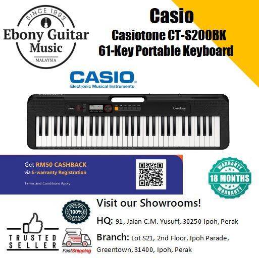 Casio Casiotone CT-S200BK 61-Key Portable Keyboard | Lazada