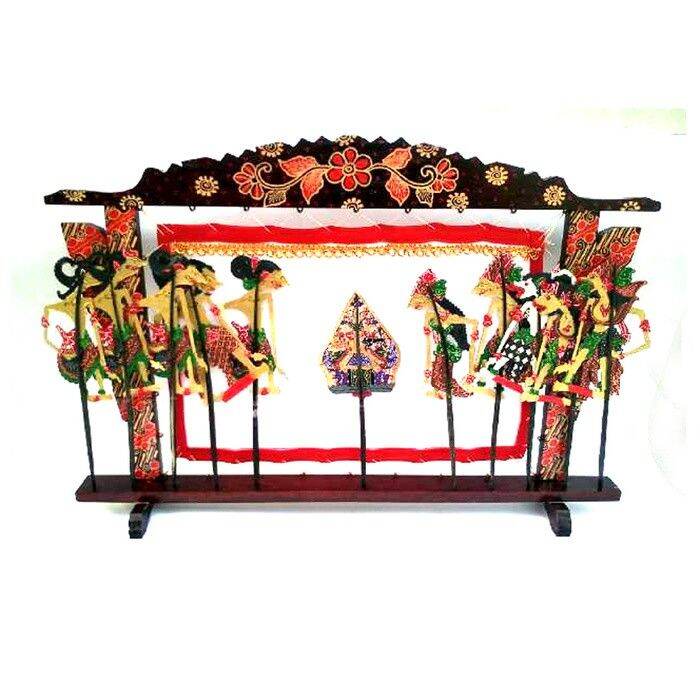 (COD) Central Kerajinan Miniatur 1 Set Pagelaran Wayang Kulit ...