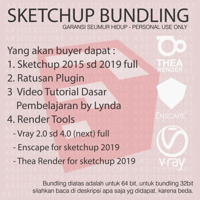 Sketchup 2017 2018 Plus Vray, Tutorial Serta Ratusan Plugin | Lazada ...