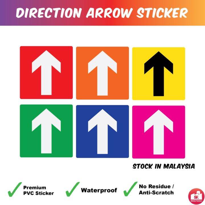 PREMIUM WATER PROOF ARROW DIRECTIONS FLOOR STICKER / STICKER LANTAI ...