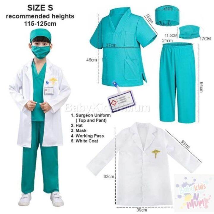 Baju doktor pakar bedah satu set seperti gambar | Lazada