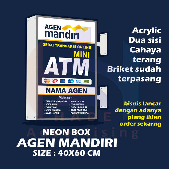 Neon Box Agen Mandiri Akrilik Dua Sisi 60x40 cm | Lazada Indonesia