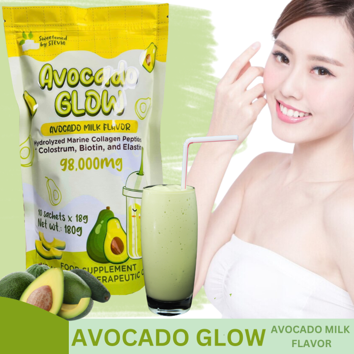 ORIGINAL AVOCADO GLOW Avocado Milk Flavor Whitening Skin 98,000mg (10 ...