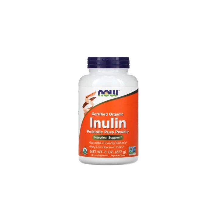 Now, Certified Organic Inulin, Prebiotic Pure Powder, Nourishes ...