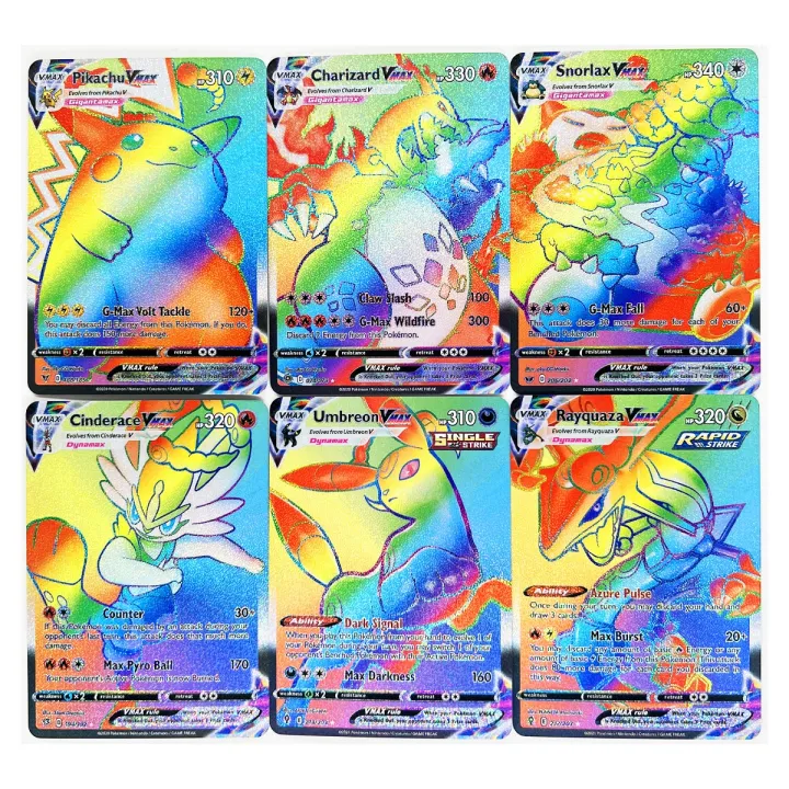 51Pcs/Set Pikachu Charizard Rayquaza Dragonite VMAX Color Flash Toys ...
