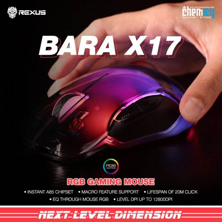 Rexus Bara X17 Crystal RGB Gaming Mouse | Lazada Indonesia