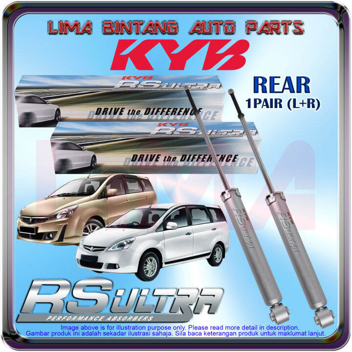 ( 1Pair ) Proton Exora Cps , Cfe , Bold Turbo Rear Shock Absorber Heavy Duty RS ULTRA KAYABA KYB ...