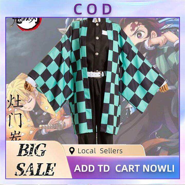 Ready stock 】 Demon Slayer Kimetsu Yaiba cosplay Costume Kamado Tanjiro ...