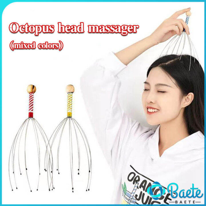 Baete Head Neck Scalp Massager Massage Octopus Stress Release Octopus Head Massager Mixed Colors ...