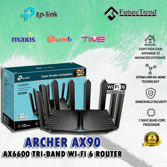 TP-Link Archer AX90 ax90 90 AX6600 Tri-Band Wi-Fi 6 Router | Lazada