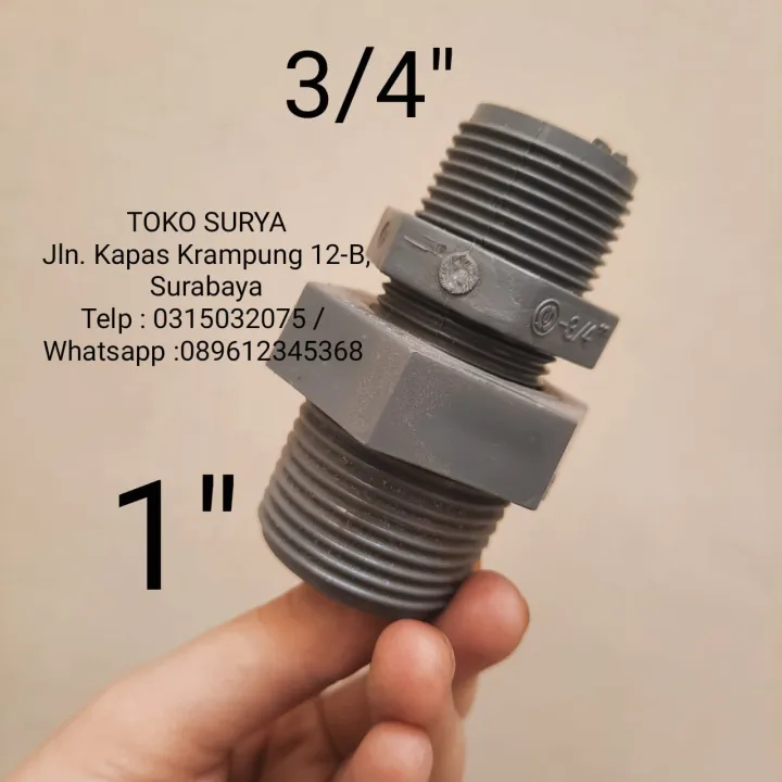 Drat Luar Double Nipple Double Nepel 1 x 3/4 Double Nepel 3/4 x 1 | Lazada Indonesia