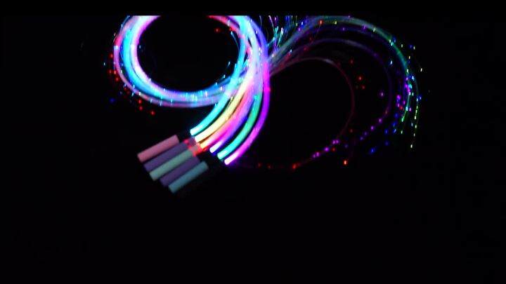 LED Fiber Optic Whip 360° Swivel Super Bright Light Up Rave Toy EDM ...