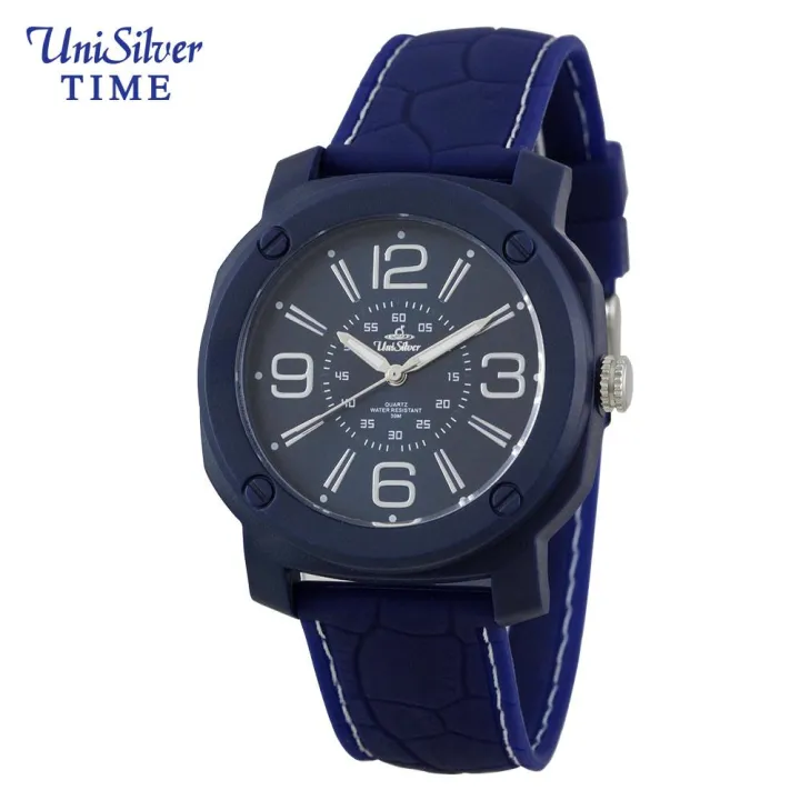 UniSilver TIME Men's Navy Blue / Silver Analog Watch KW1884-1009 ...