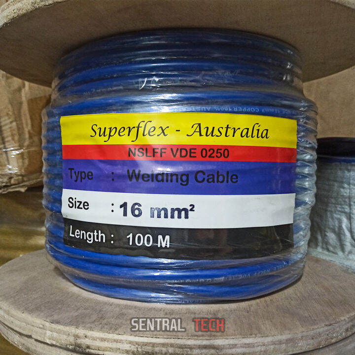 KABEL LAS BIRU 16MM SUPERFLEX FULL TEMBAGA / WELDING CABLE 16MM SUPERFLEX FULL COPPER | Lazada ...