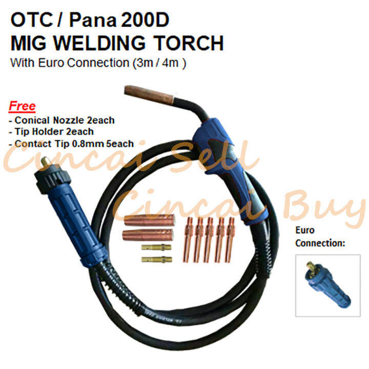 Austweld OTC / PANA 200 / 200 Amp MIG Welding Torch With Euro ...