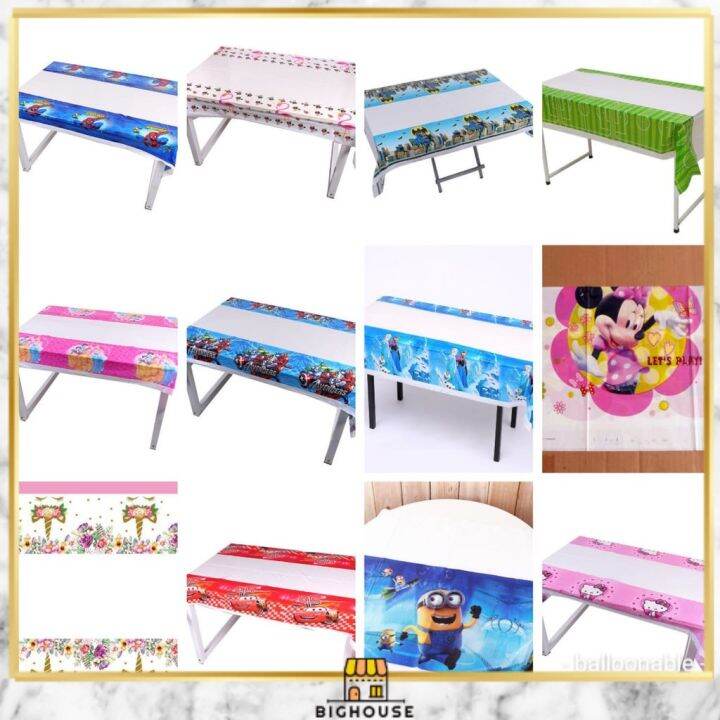 Cartoon Table Cloth Cover Kids Birthday Party Disposable Tableware ...