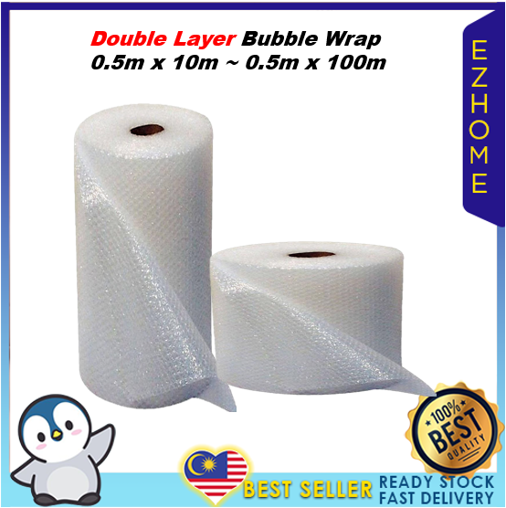 EZ Home® Double Layer Bubble Wrap/Protection/Bubble Wrapping/Bubble Plastik Balut/Size 0.5m x ...