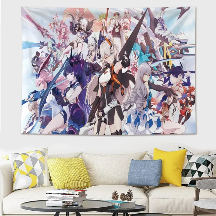 Anime Painting Kawaii Room Decor Wallpaper Tapestry Teen Indie Bedroom ...