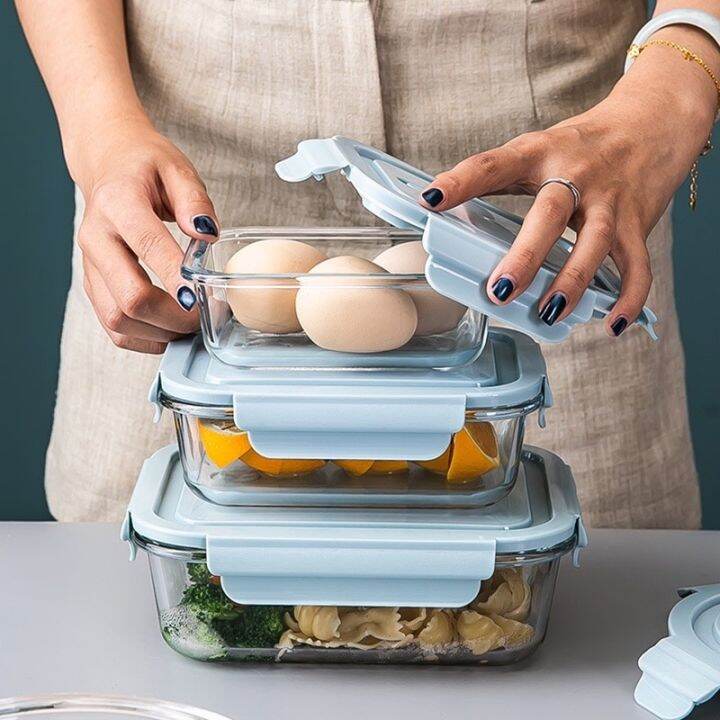 Glass Crisper Airtight Food Keeper Leakproof Microwavable Oven Safe ...