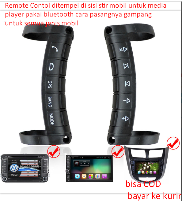 Remote Contol ditempel di sisi stir mobil untuk media player pakai ...