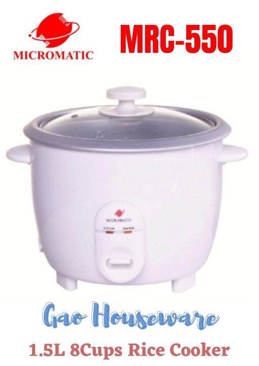 MRC-550 Micromatic 1.5L 8 Cups Rice Cooker White Body | Lazada PH
