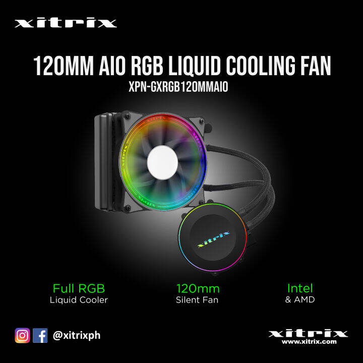 Xitrix GX120 120mm AIO All in One RGB Liquid Cooling Fan | Lazada PH