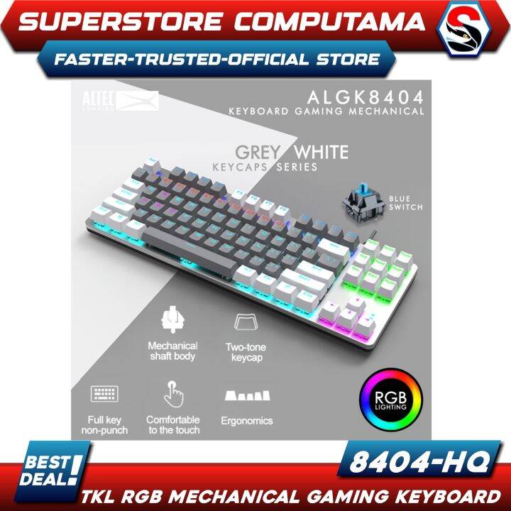 Keyboard Gaming Mechanical TKL Altec Lansing ALGK-8404 HQ Grey White ...