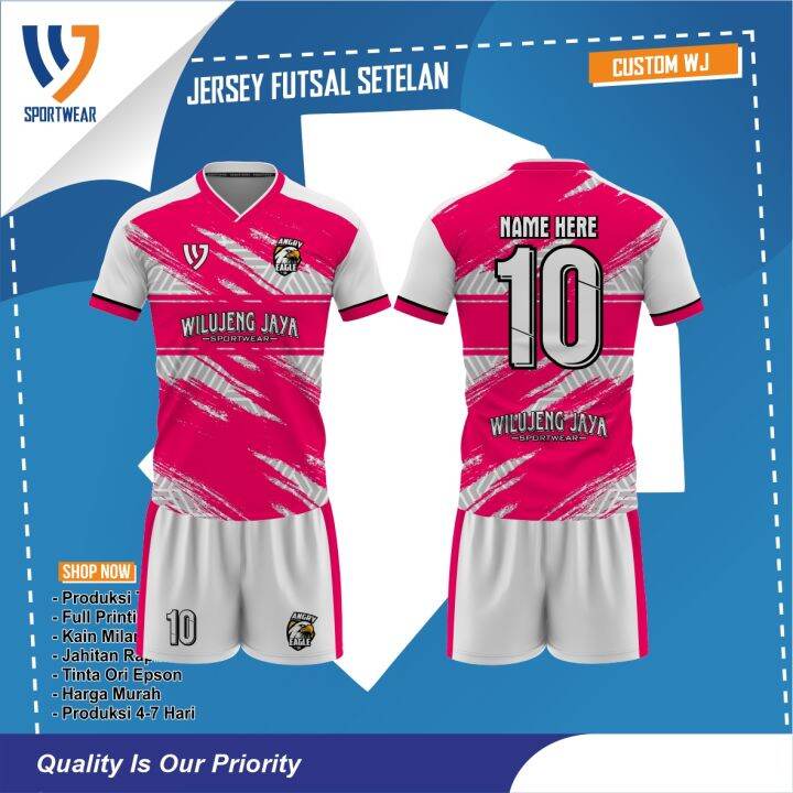 JERSEY SEPAK BOLA FULL PRINTING WJ157 FREE LOGO NOMOR NAMA DAN SPONSOR ...