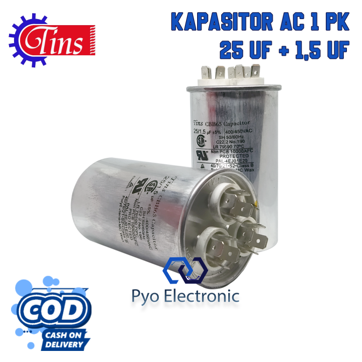 KAPASITOR AC PANASONIC 3 KAKI 25 UF + 1,5 UF UNTUK AC 1 PK BODY ALUMINIUM | Lazada Indonesia