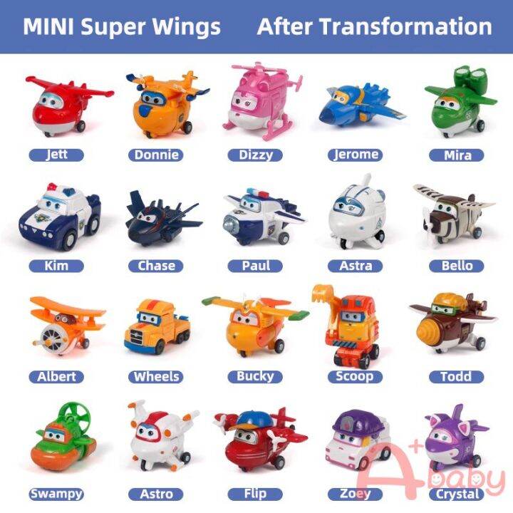 [A+baby]Kids MINI Super Wings Original Auldey Toys Action Figure Robot ...