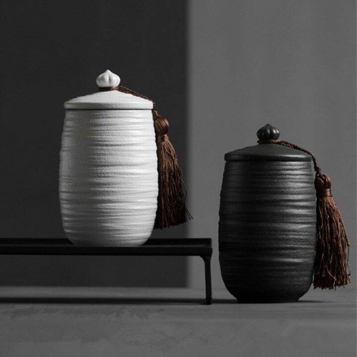 Black/White Funeral Ashes Jar Urn For Human Cremation Pet Ashes Holder ...