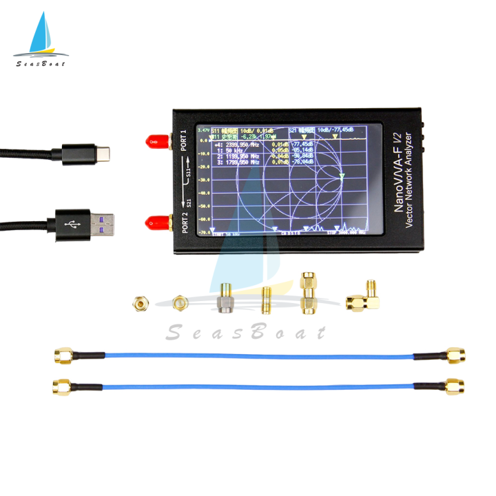 [100% Original Seasboat] Nanovna 10KHz-1.5Ghz Vector Network Analyzer Kit MF HF VHF UHF Antenna ...