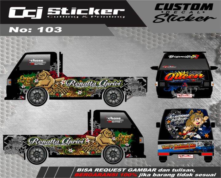 Stiker mobil pick up sticker mobil L300, Granmax decal printing menutup ...