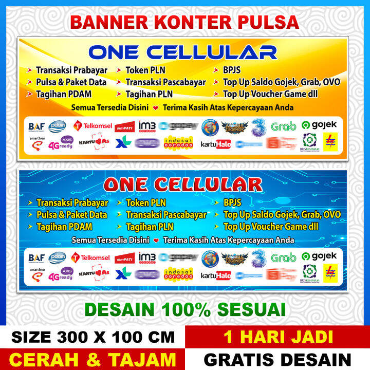 SPANDUK KONTER BANNER PULSA TERBAIK UKURAN 300X100 JUMBO | Lazada Indonesia