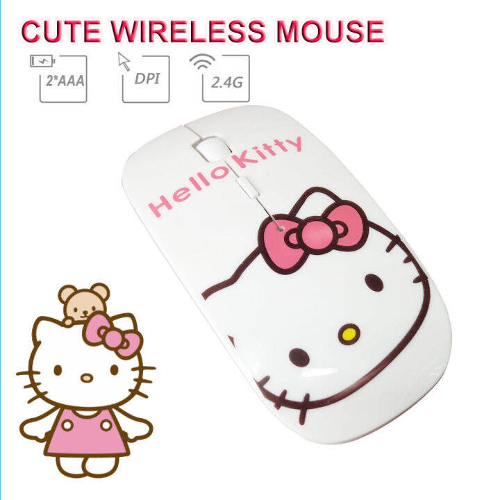 Ultra Thin Hello Kitty Wireless Mouse 2.4Ghz Cute Mice | Lazada PH