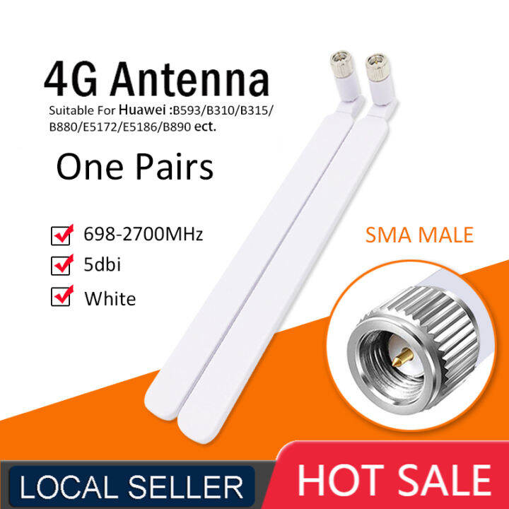 2pcs 4G LTE Antenna 5DBI SMA WIFI Wireless External Router Signal ...