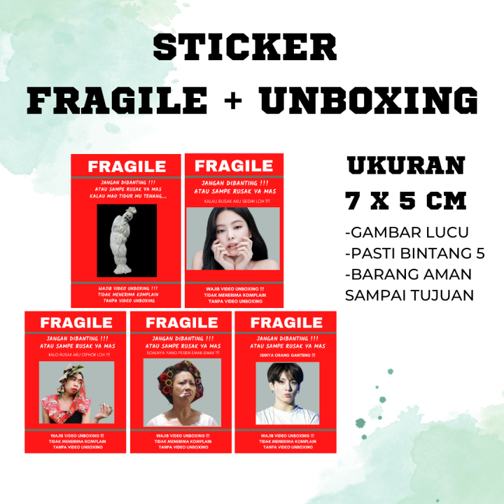 Sticker Fragile dan Unboxing Lucu Murah isi 100 | Lazada Indonesia
