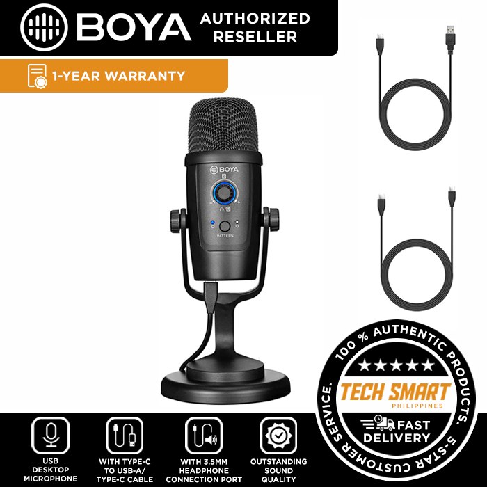 BOYA PM500 USB Microphone with USB-A& USB-C Cable Compatible with ...