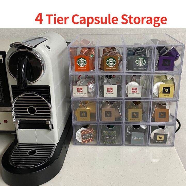 Coffee Capsules holder Storage Organizer Drawer Tea bag box Rack ...