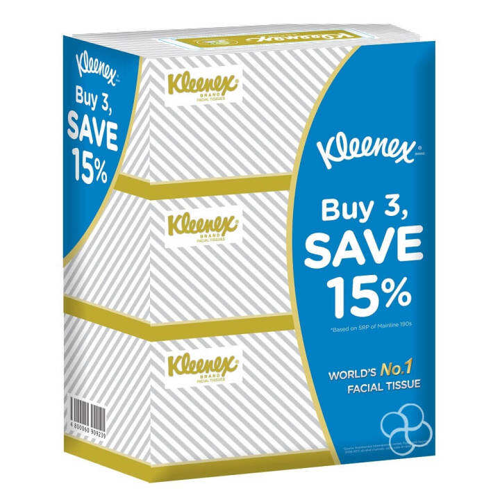 Kleenex 2-Ply Facial Tissue Mainline Box 3 x 190s | Lazada PH