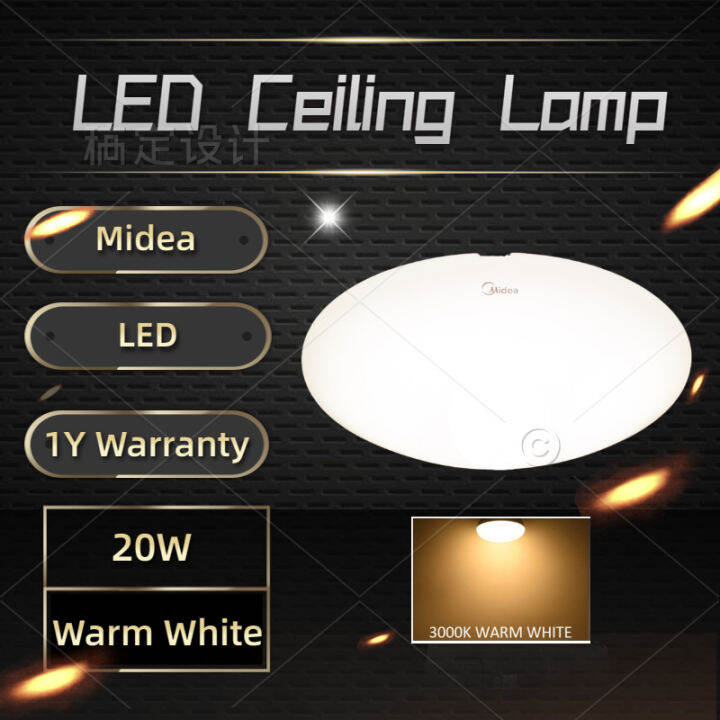 Midea LED Ceiling Lamp [ 20W Warm White } ceiling lamp 1Year warranty ...