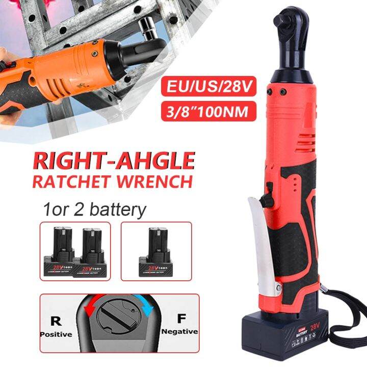 28V 100N.m Power Cordless Ratchet Wrench 3/8" 12V Max. Torque Hand ...