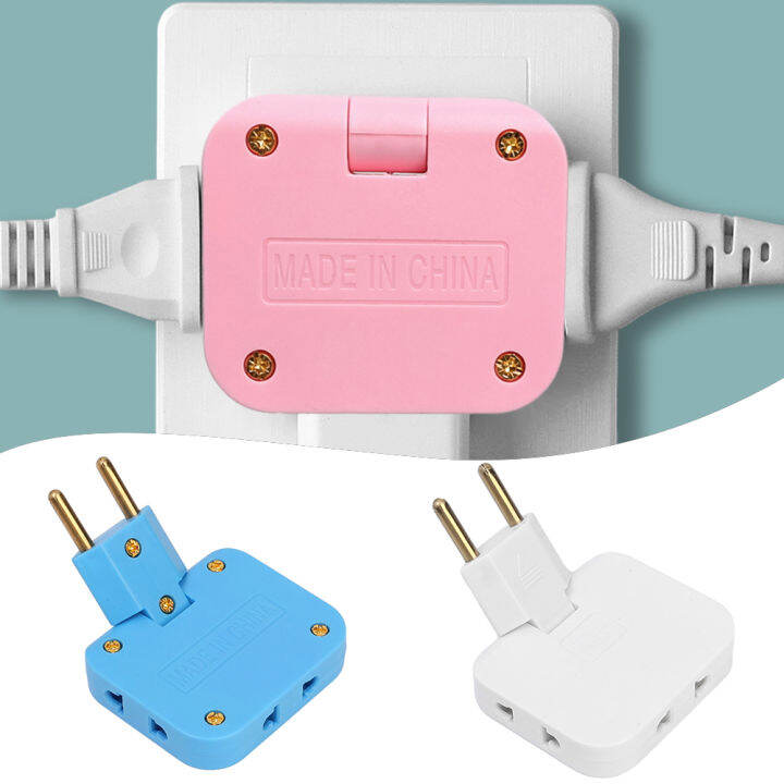 3 In 1 European Travel Power Converter Plug Adaptor 180° Rotatable EU ...