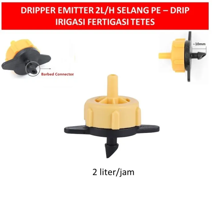 DRIPPER EMITTER 2L/H DRIP IRIGASI TETES FERTIGASI SELANG PE | Lazada ...