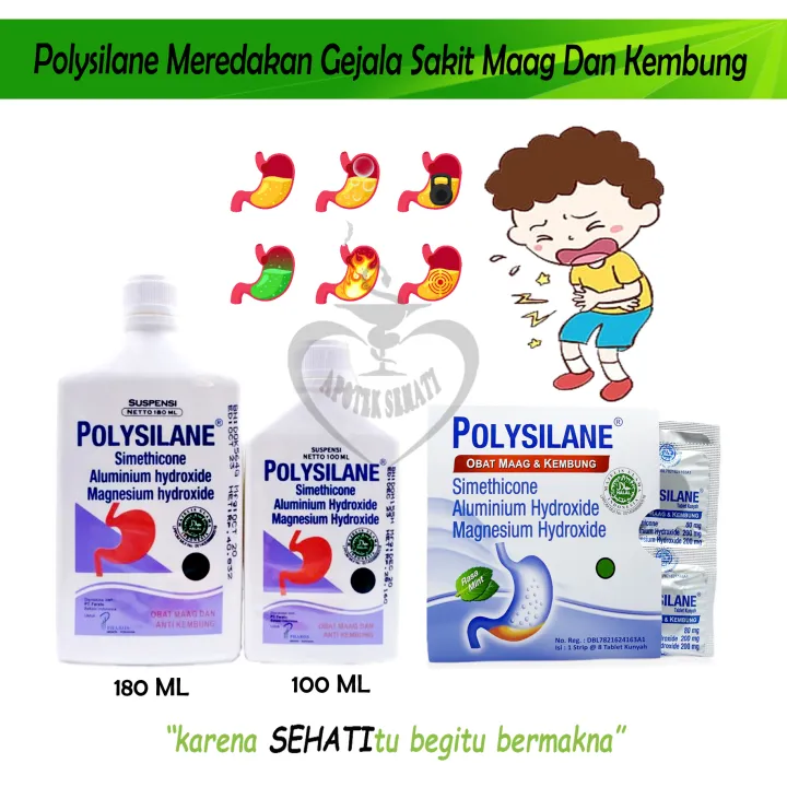 Polysilane Obat Tablet Cair Mengatasi Nyeri Maag Lambung | Lazada Indonesia