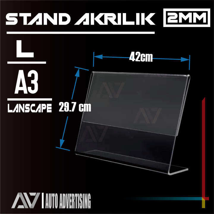 STAND A3 30 CM X 42 CM L AKRILIK DI SISIPI KERTAS BROSUR POSTER KANTOR MIKA ACRYLIC DAFTAR ...